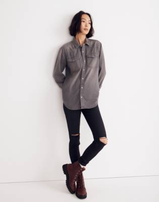 Denim Snap-Button Western Shirt in Patterson Wash